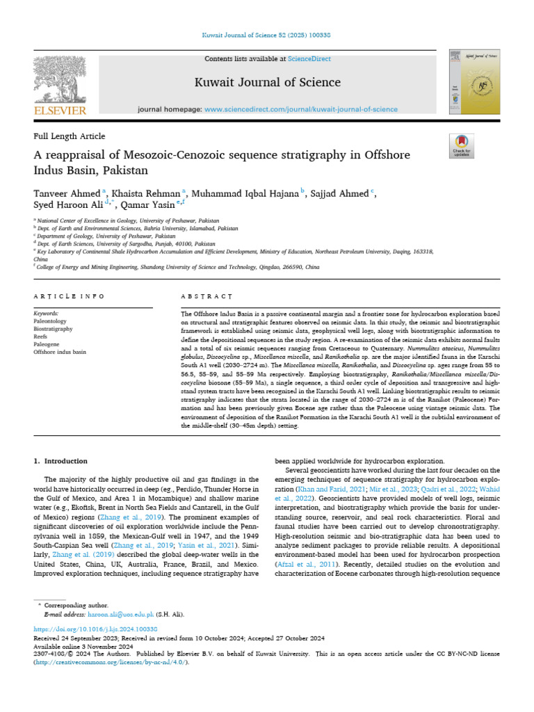 A Reappraisal of Mesozoic-Cenozoic Sequence Stratigraphy in Offshore ...