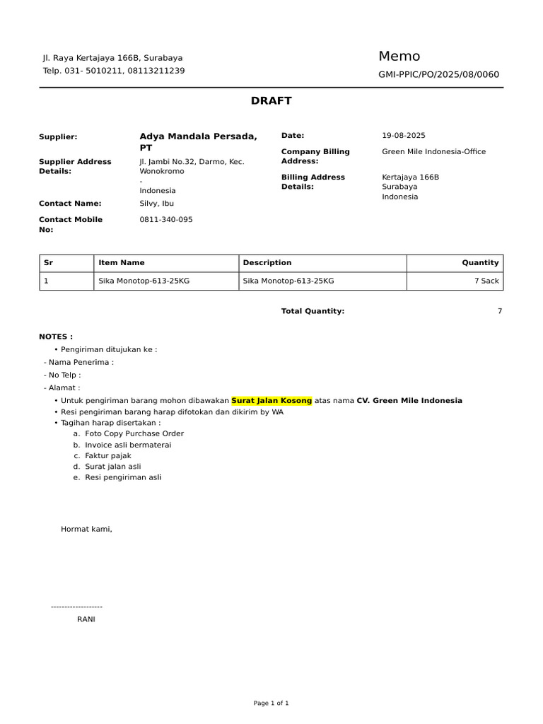 Gmi Ppic Po 2025 08 0060 Memo | PDF