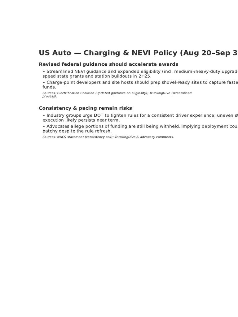 US Auto NEVI Charging Insights | PDF