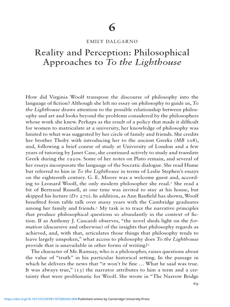 Reality and Perception | PDF | To The Lighthouse | David Hume