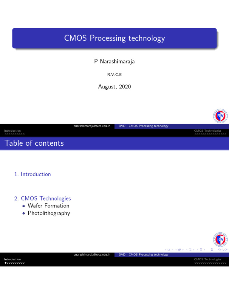 CMOS Processing Technology Overview | PDF | Field Effect Transistor ...