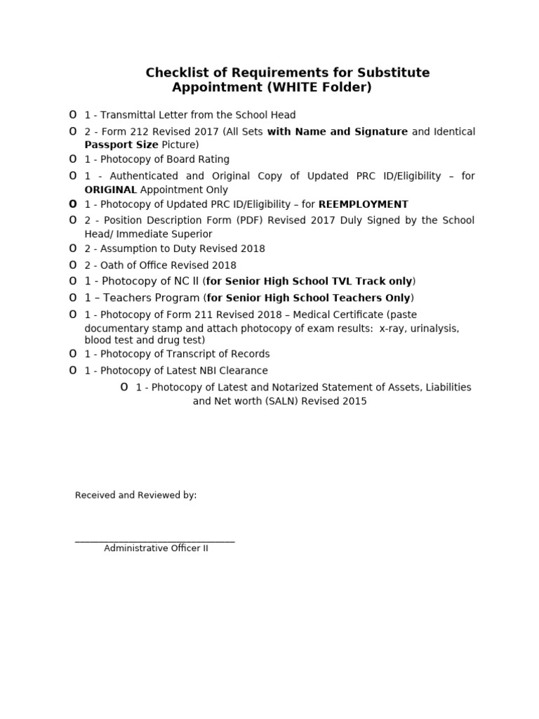 Various-Checklist-for-Appointment 03272025 | PDF | Notary Public