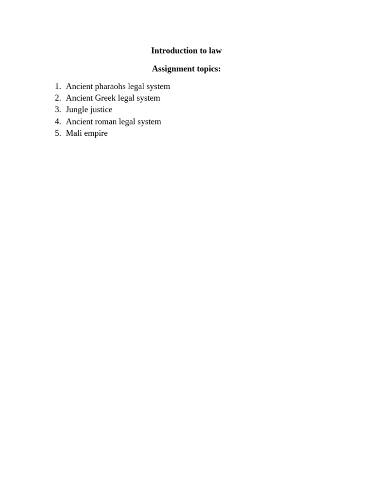 Overview of Ancient Legal Systems | PDF