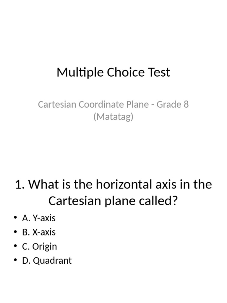 Grade 8 Cartesian Plane Quiz | PDF | Cartesian Coordinate System | Geometry