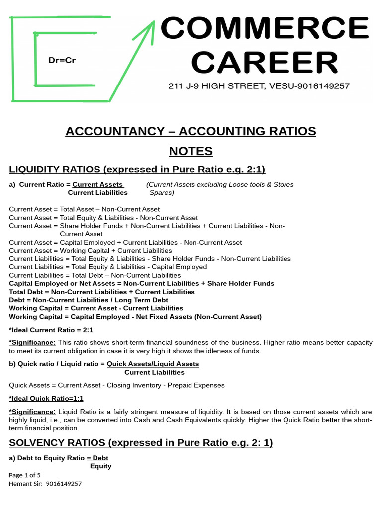 Understanding Accounting Ratios Guide | PDF | Expense | Equity (Finance)
