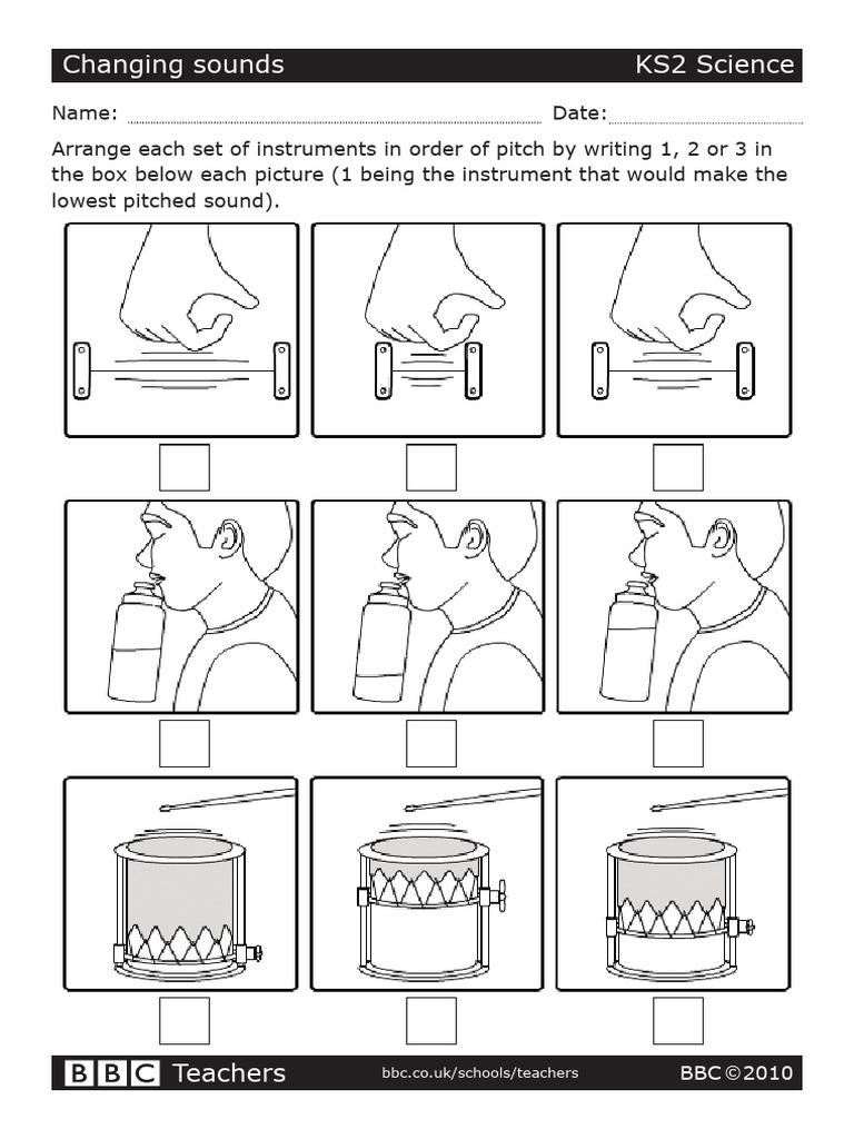 BBC Teachers Ks2 Science Worksheet Changing Sounds | PDF