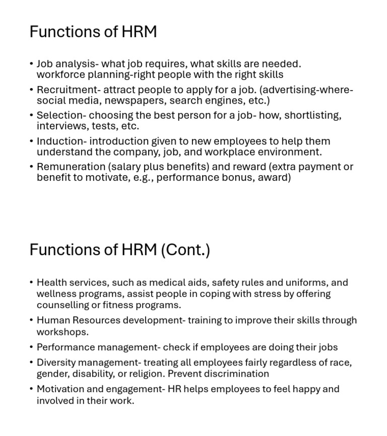 Functions of HRM | PDF