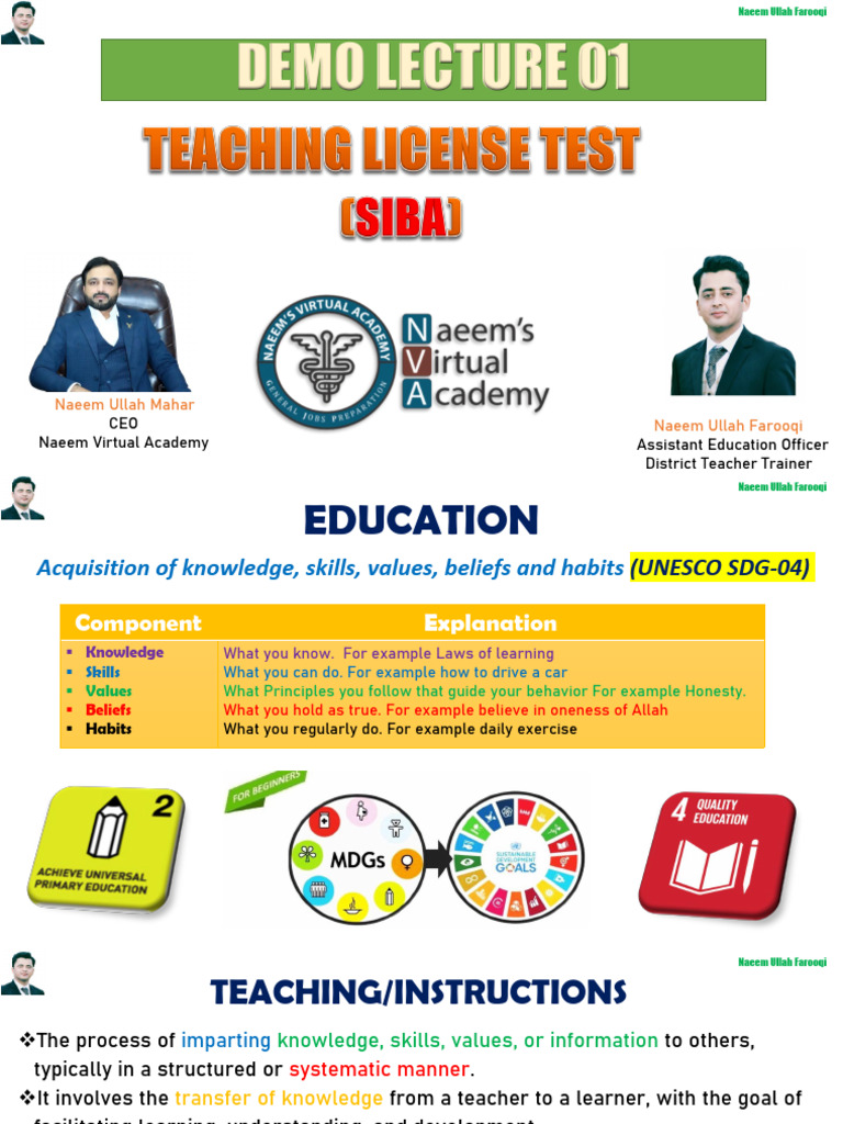 Notes Demo 01 Teaching License Test | PDF | Learning | Learning Styles