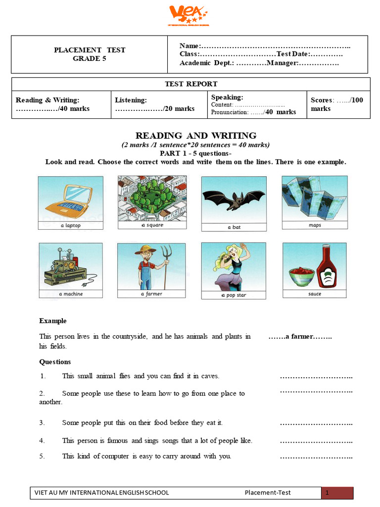 Reading & Writing Grade 5 | PDF