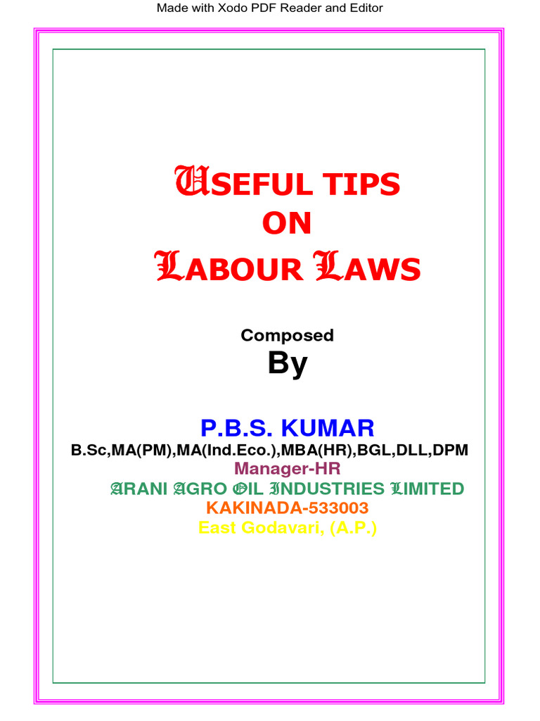 Essential Labour Law Tips Guide | PDF | Apprenticeship | Employment