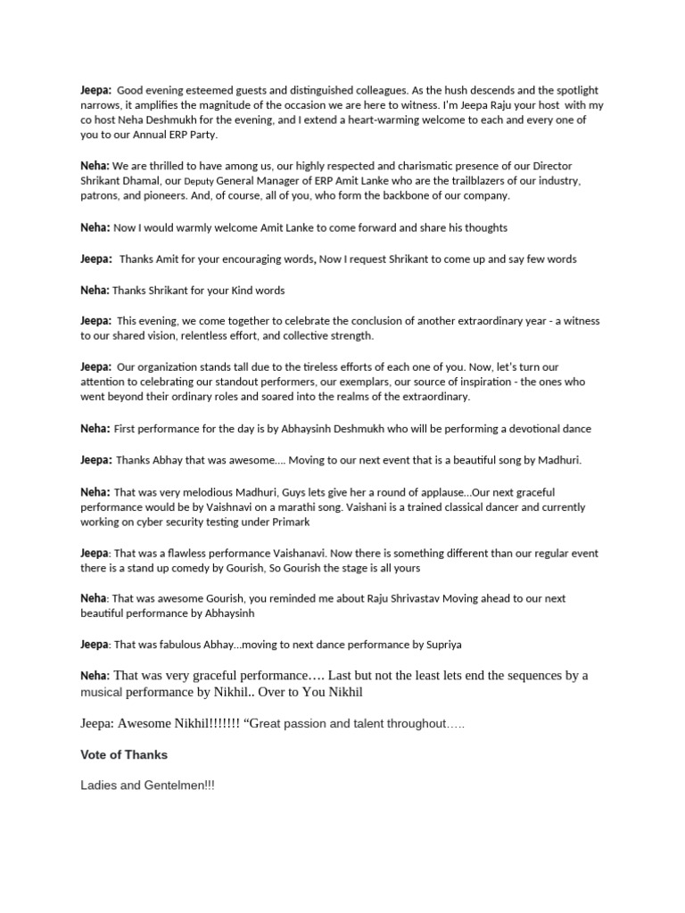 ERP Party Host Script - Oct2024 | PDF