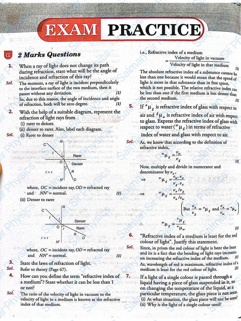 Optics (Refraction of Light, Lenses and | PDF