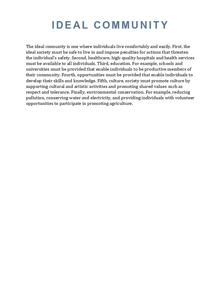 Ideal Cmmunity | PDF