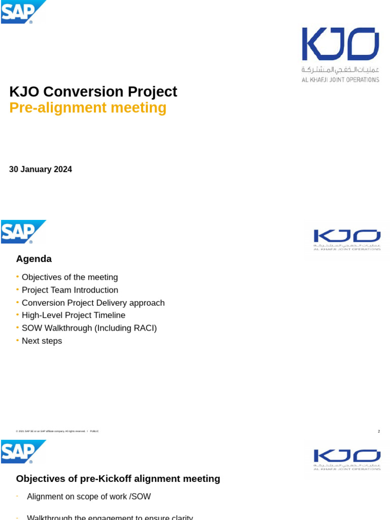 KJO SAP S/4HANA Conversion Meeting Agenda | PDF | Databases | Computing