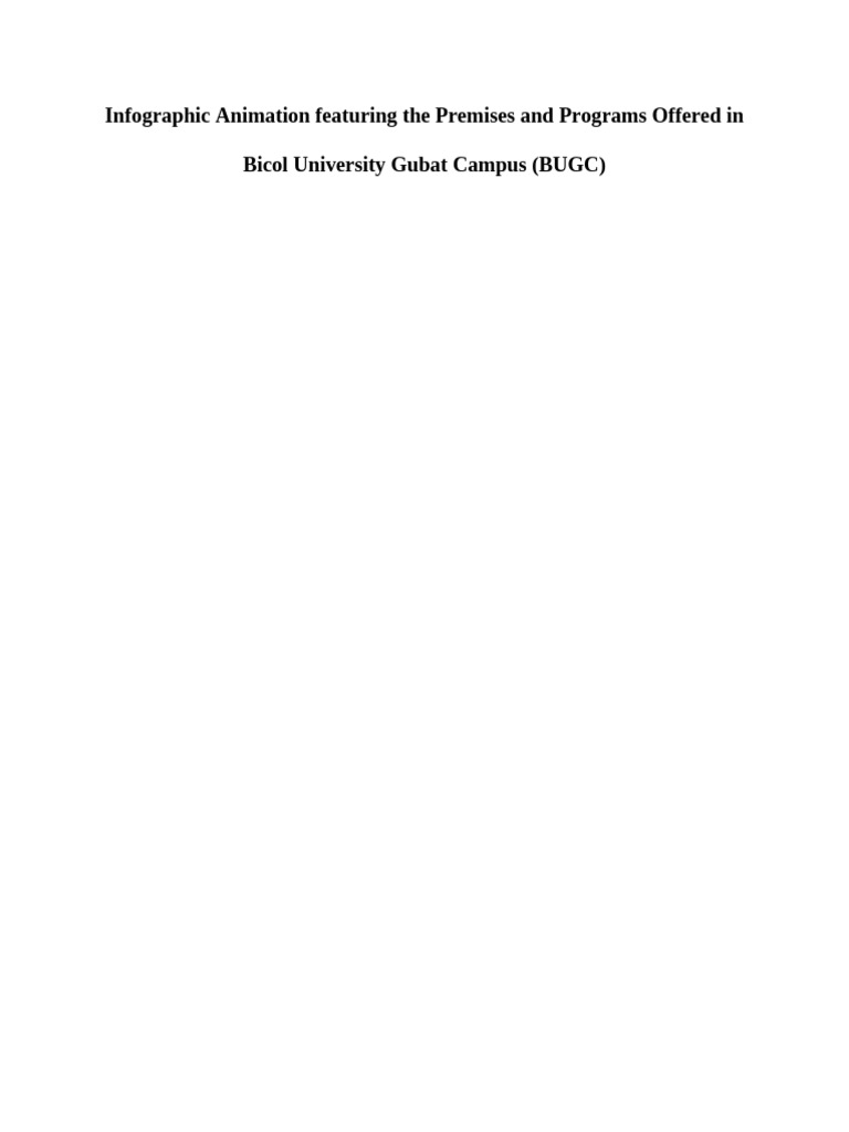 Comments Infographic Animation BUGC BendicioBobierDimaiwat 2 | PDF ...