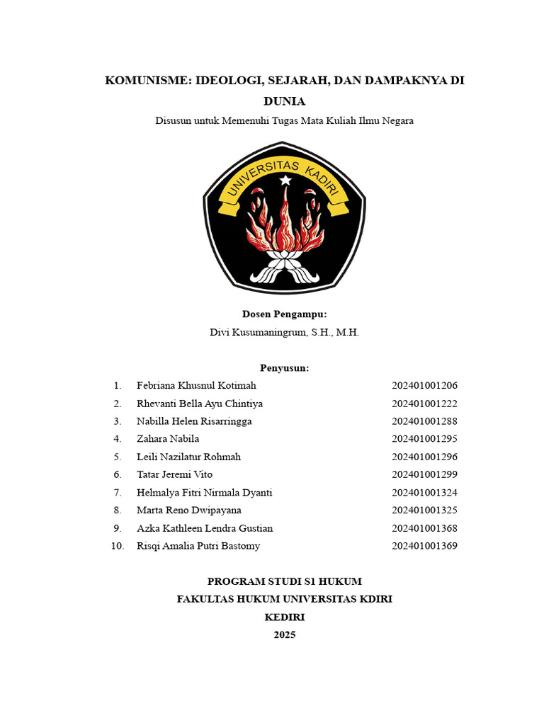 Komunisme: Ideologi, Sejarah, Dan Dampaknya Di Dunia | PDF