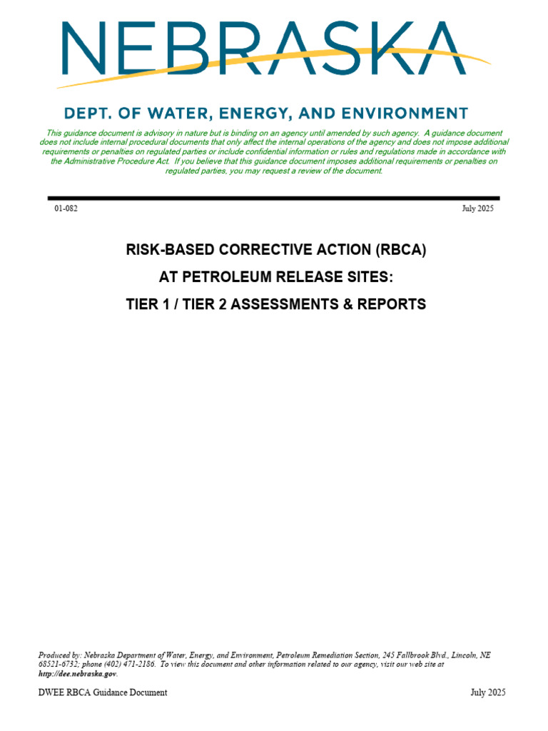 RBCA Guidance for Petroleum Sites | PDF | Groundwater | Soil