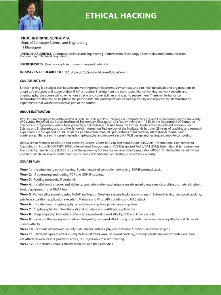 Syllabus - Course On Ethical Hacking | PDF | Password | Computer Security