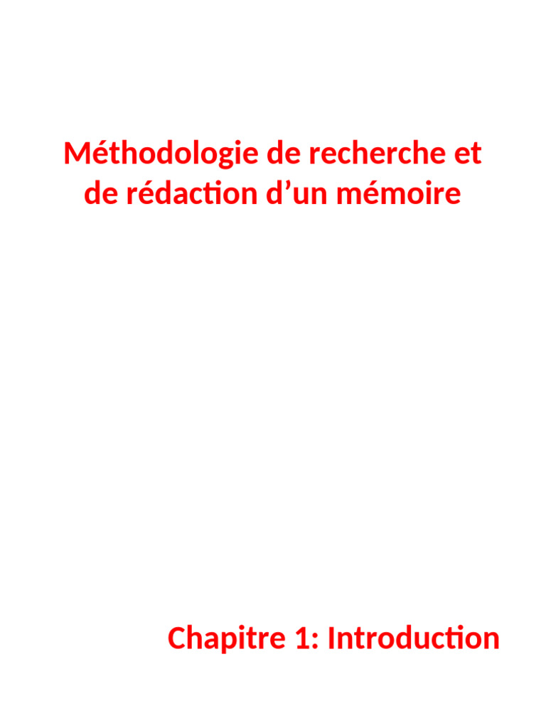 Méthodologie de rédaction d'un mémoire | PDF | Doctorat