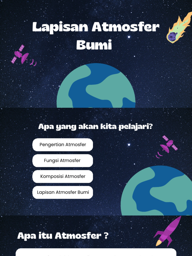 Lapisan Atmosfer Bumi Presentasi Materi Biru Putih Gaya Illustratif | PDF
