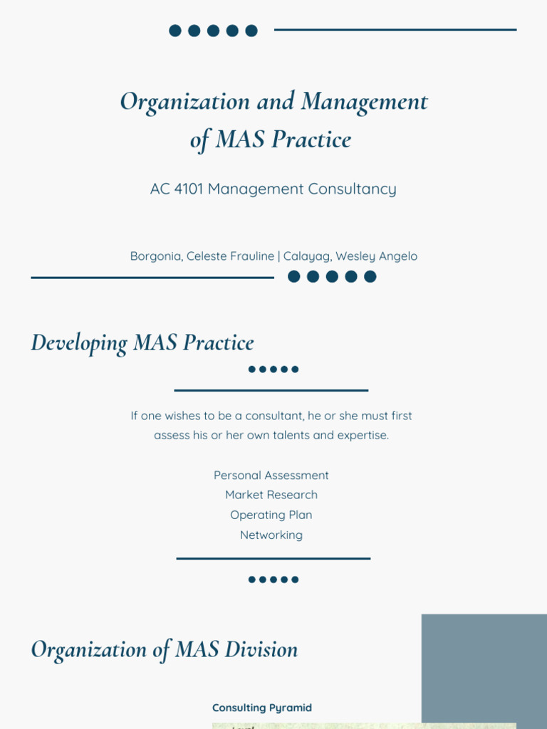 Managing a MAS Consultancy Practice | PDF | Expense | Consultant