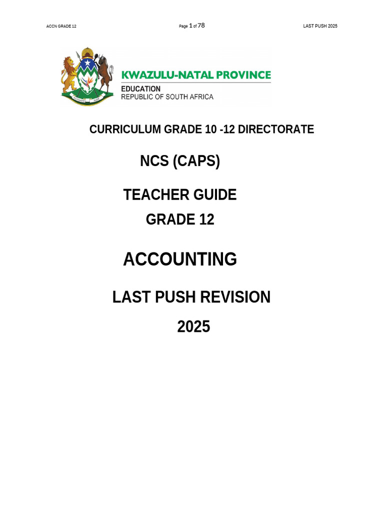 Grade 12 Accounting Last Push 2025 Memo | PDF | Equity (Finance) | Dividend