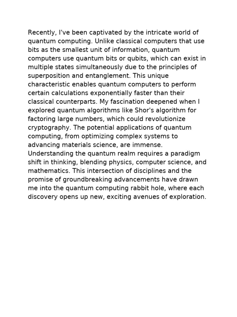 Quantum Computing Essay | PDF