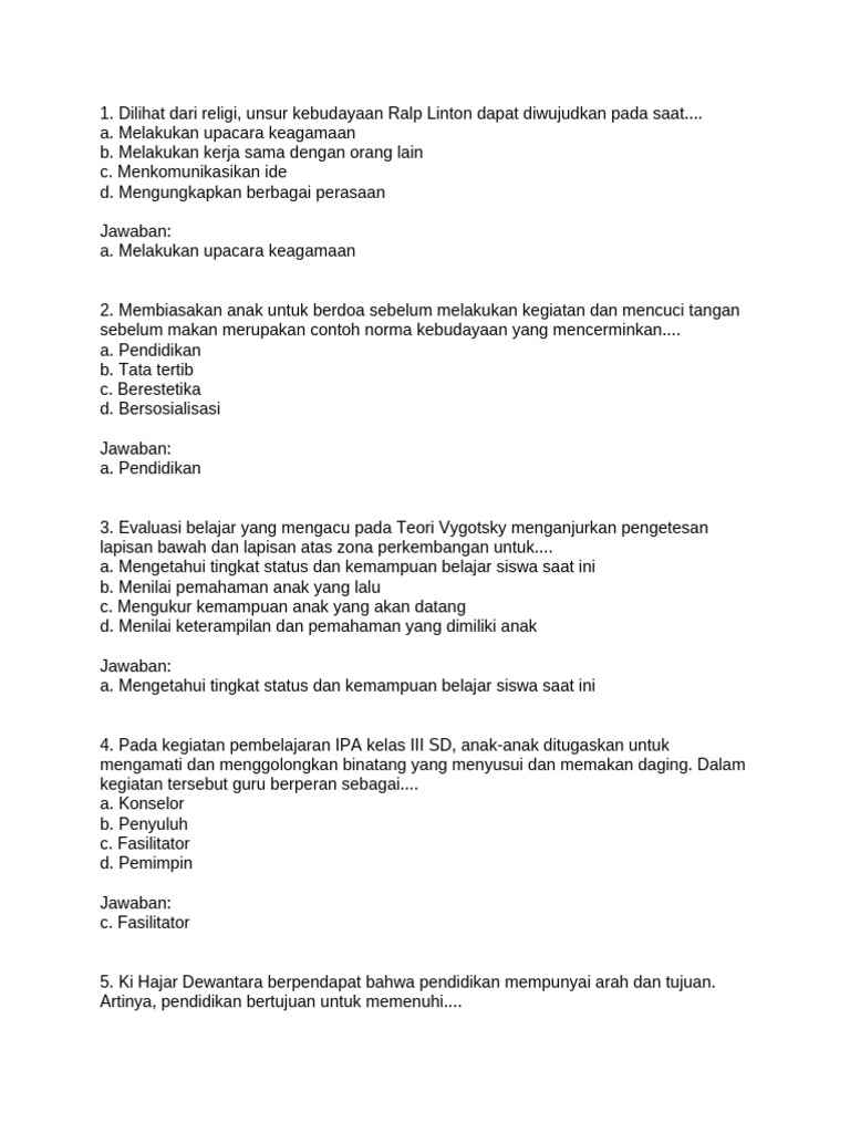 Kumpulan Soal Soal PBK | PDF
