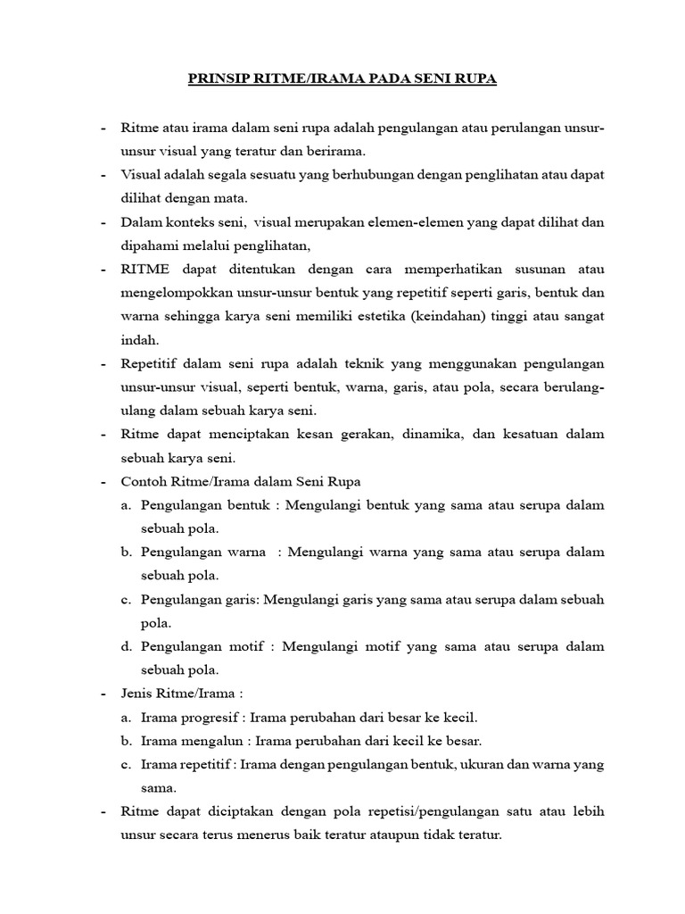 Prinsip Ritme 5 Seni Rupa | PDF