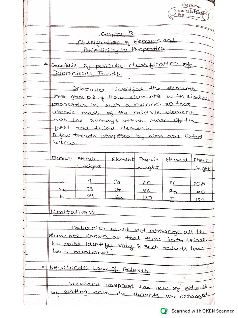 Classification of Elements and Periodicity in Properties | PDF