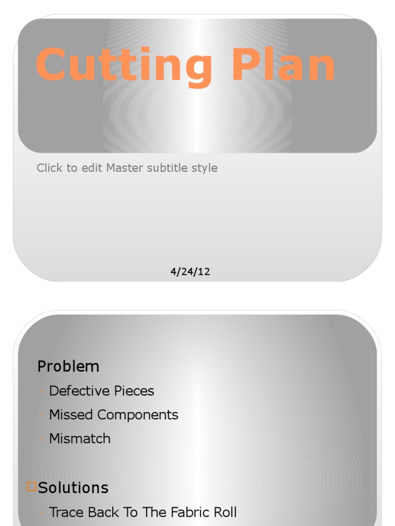 Cutting Plan and Fabric Tracking | PDF