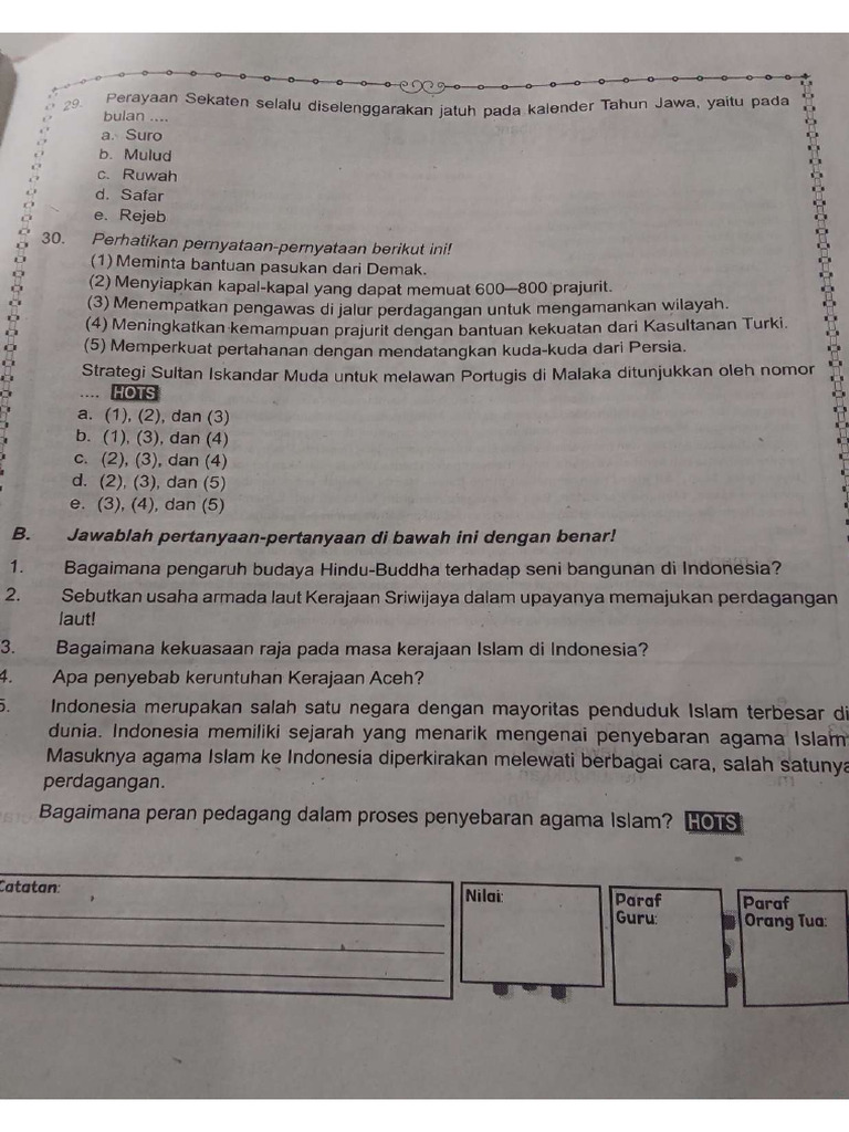 Latihan Soal PAT | PDF