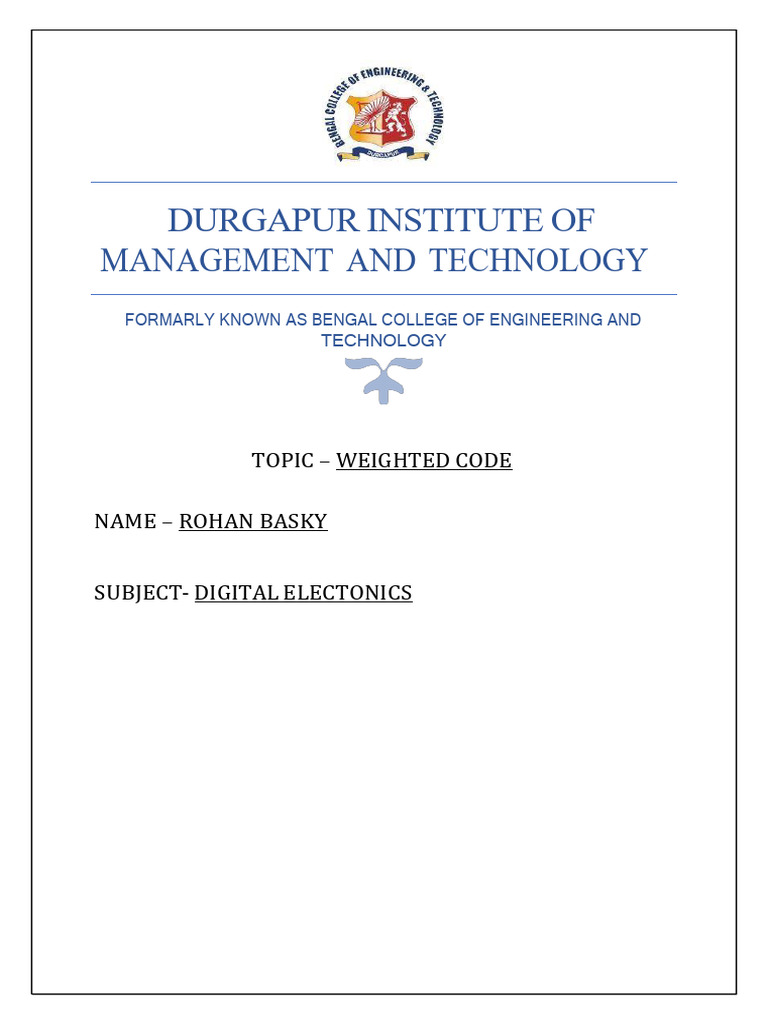 Weighted Code Digital Electronics | PDF | Binary Coded Decimal | Mathematical Notation