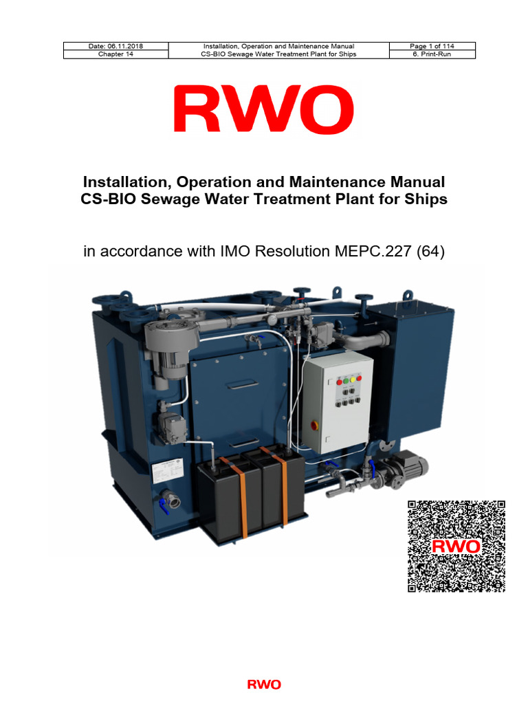 CS-BIO Sewage Treatment Manual for Ships | PDF | Sewage Treatment | Pump