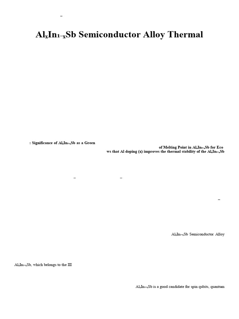 AlxIn1 XSB Semiconductor Alloy Thermal Properties For Emerging Green ...