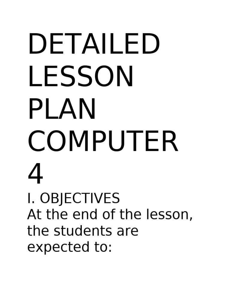 Basic Computer Parts Lesson Plan | PDF | Computer Keyboard | Computer ...