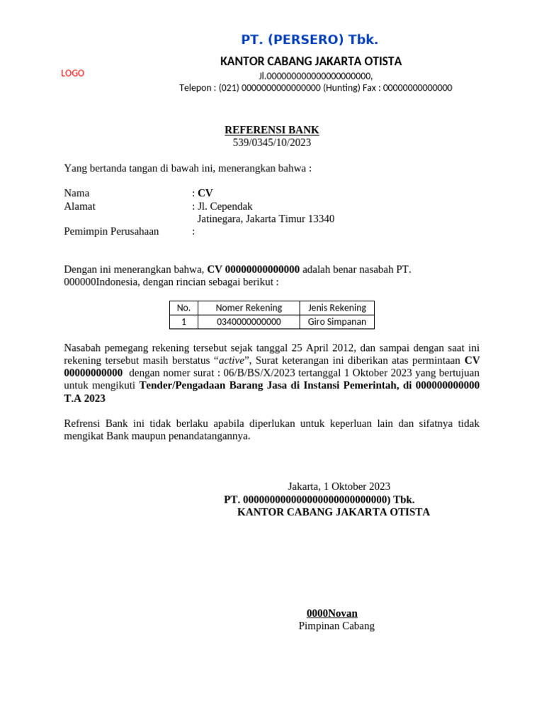 Surat Keterangan Nasabah Aktif Bank | PDF