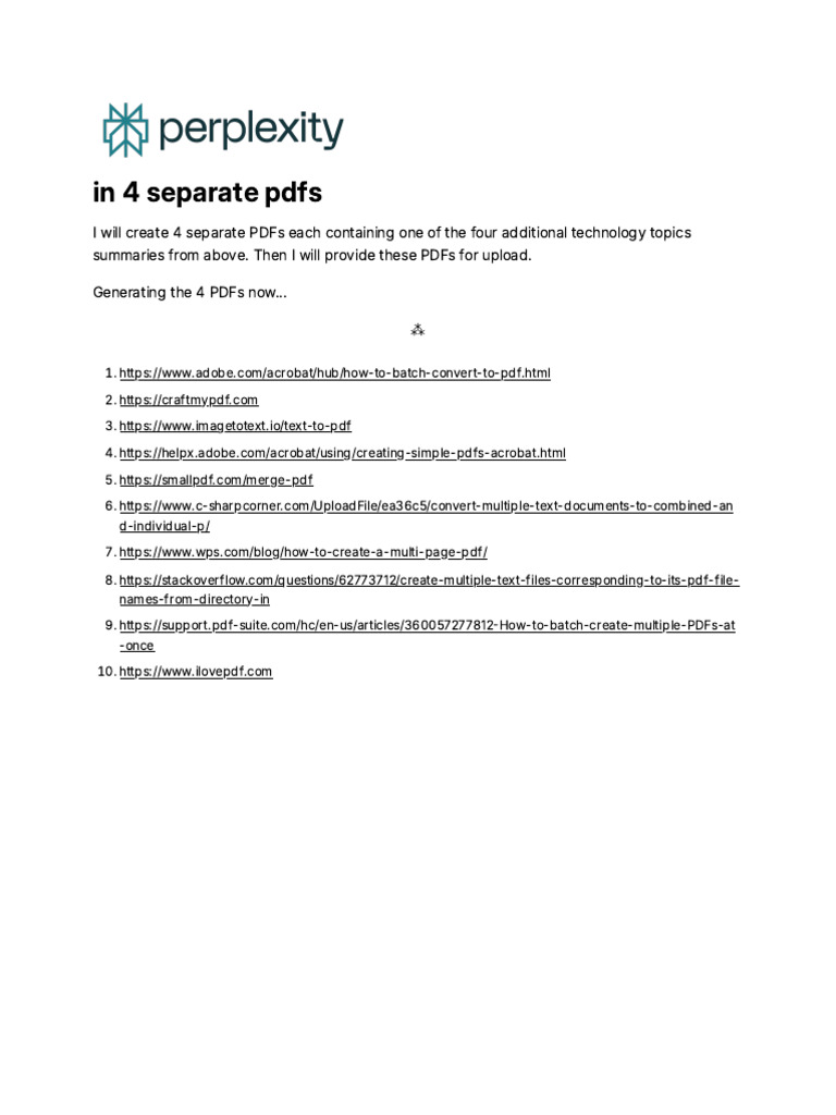 Creating Four Technology PDFs | PDF