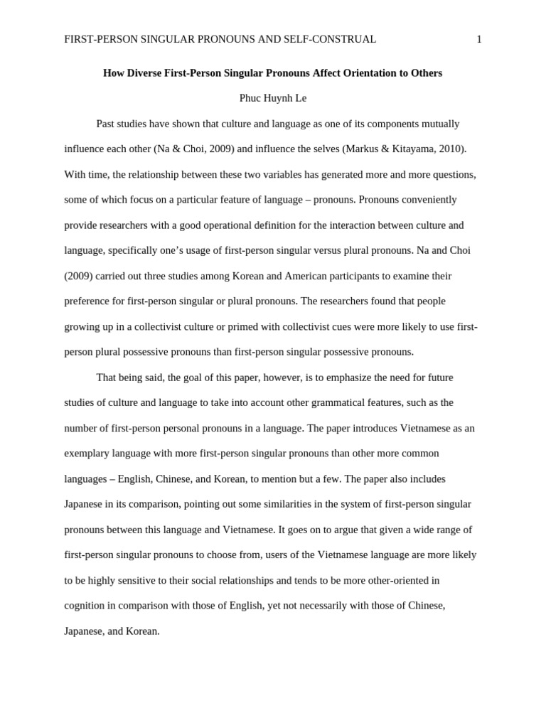 (Le, 2019) How Diverse First-person Singular Pronouns Affect ...