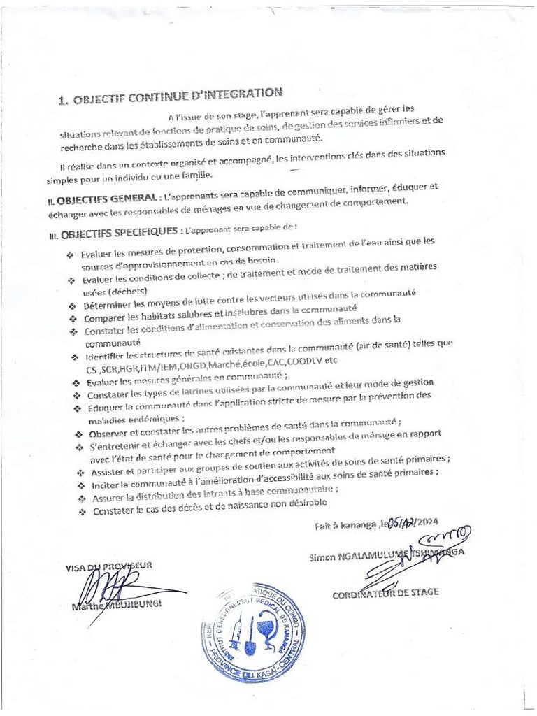 Objectif de Stage de Communaute | PDF