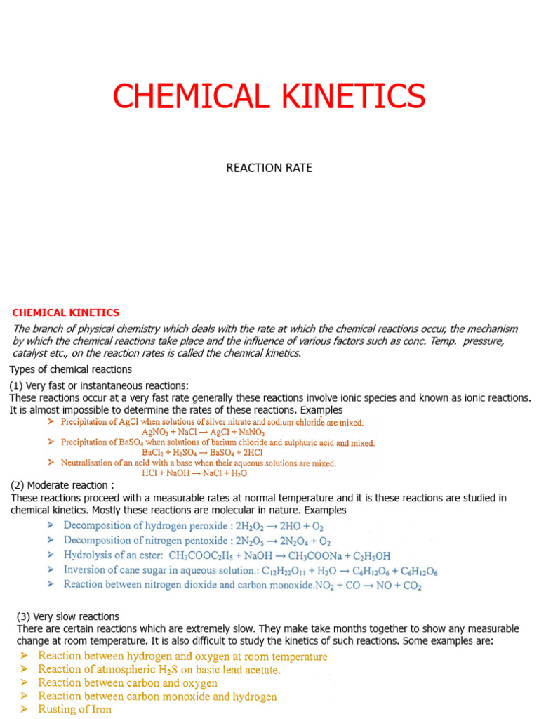 Understanding Chemical Kinetics and Rates | PDF | Reaction Rate ...
