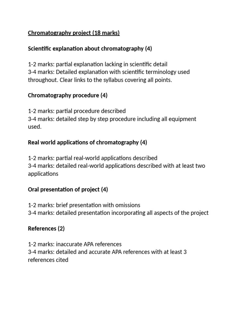 Comprehensive Chromatography Project Guide | PDF