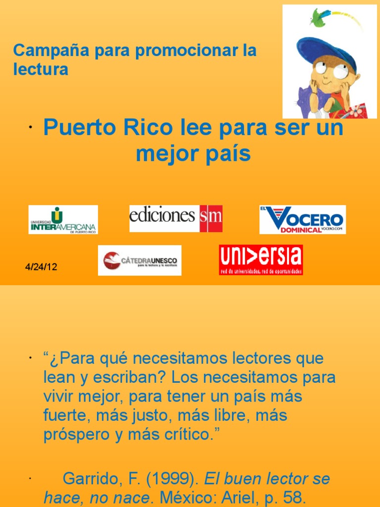 Campaña de lectura de Puerto Rico.Puerto Rico Lee para Ser un Mejor ...