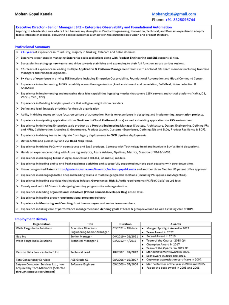 Mohan Gopal Kanala - Executive Director | PDF | Cloud Computing | Computing