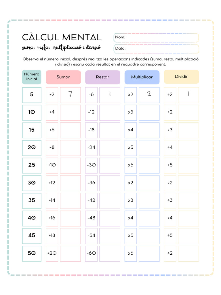 Cálculo Mental | PDF