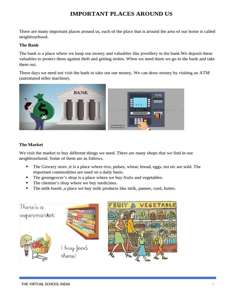 Important Places in Our Neighbourhood | PDF