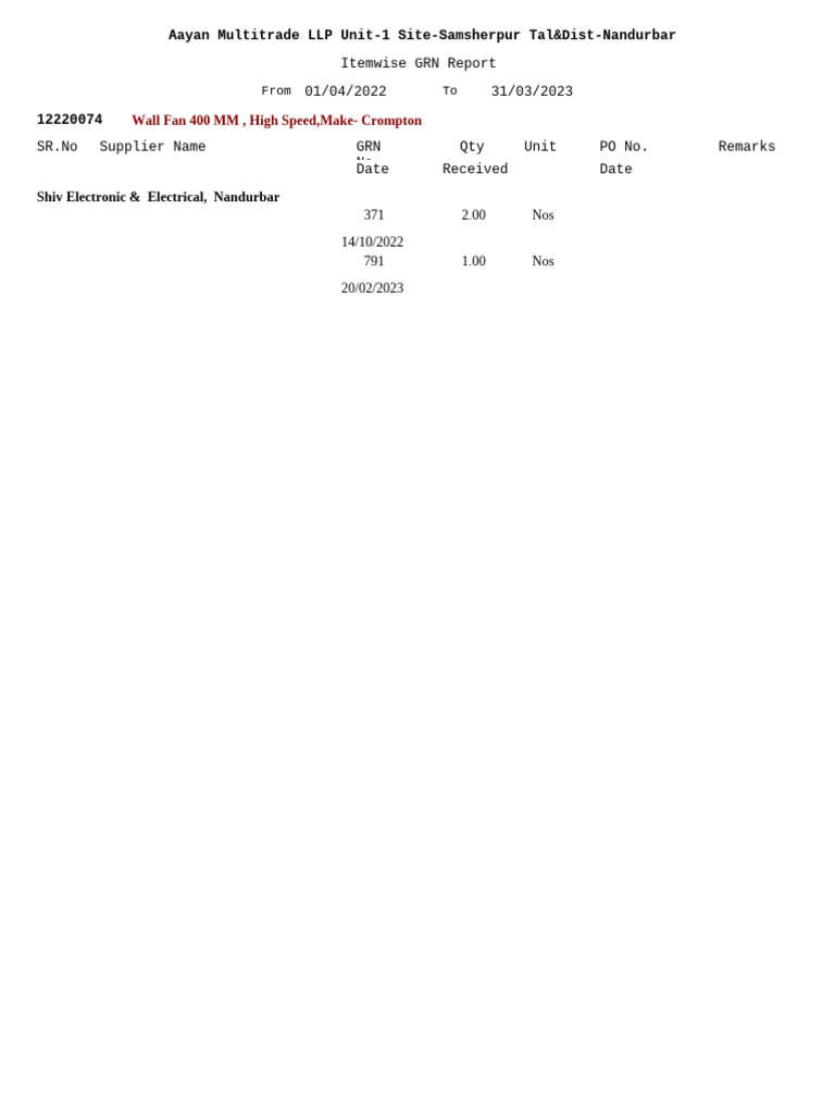 Wall Fan 400 MM, High Speed, Make-Crompton: Shiv Electronic & Electrical, Nandurbar | PDF
