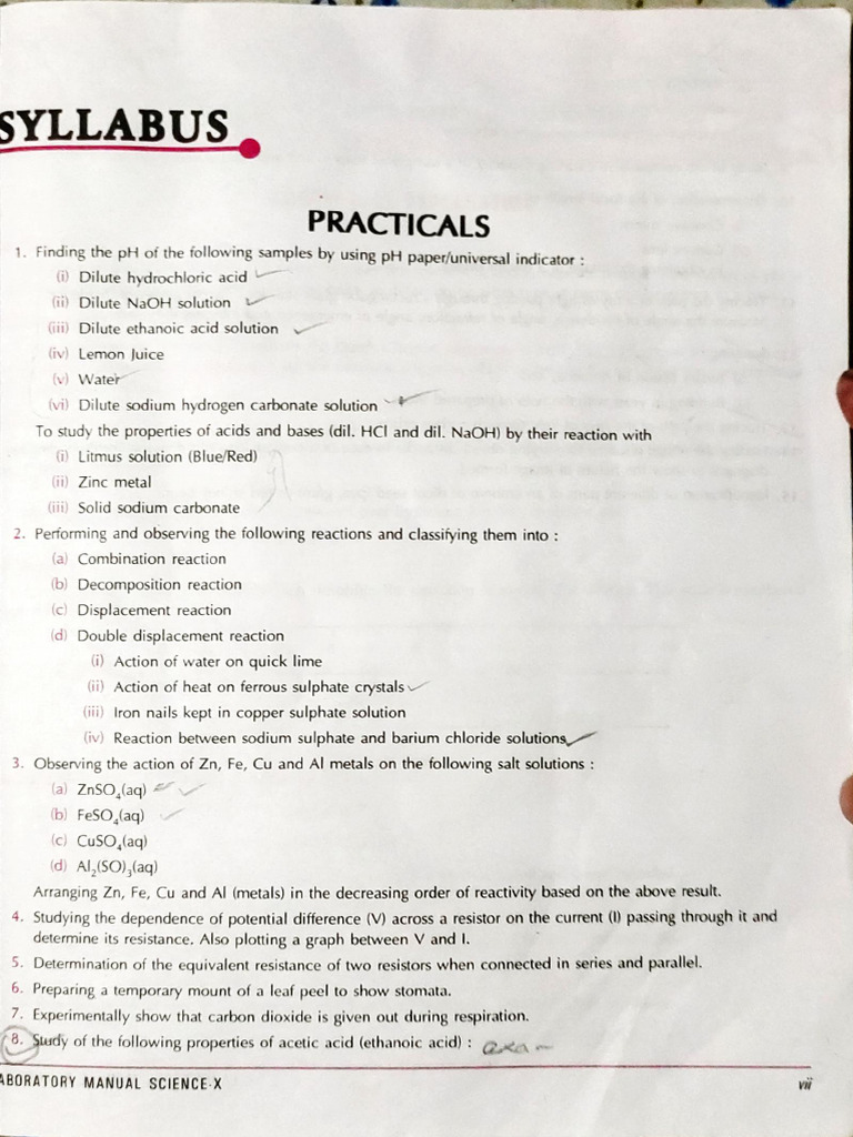 Practical (Class X) | PDF