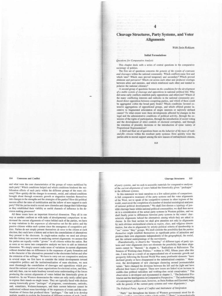 Lipset, Martin and Stein Rokkan. Cleavage Structures, Party Systems and ...