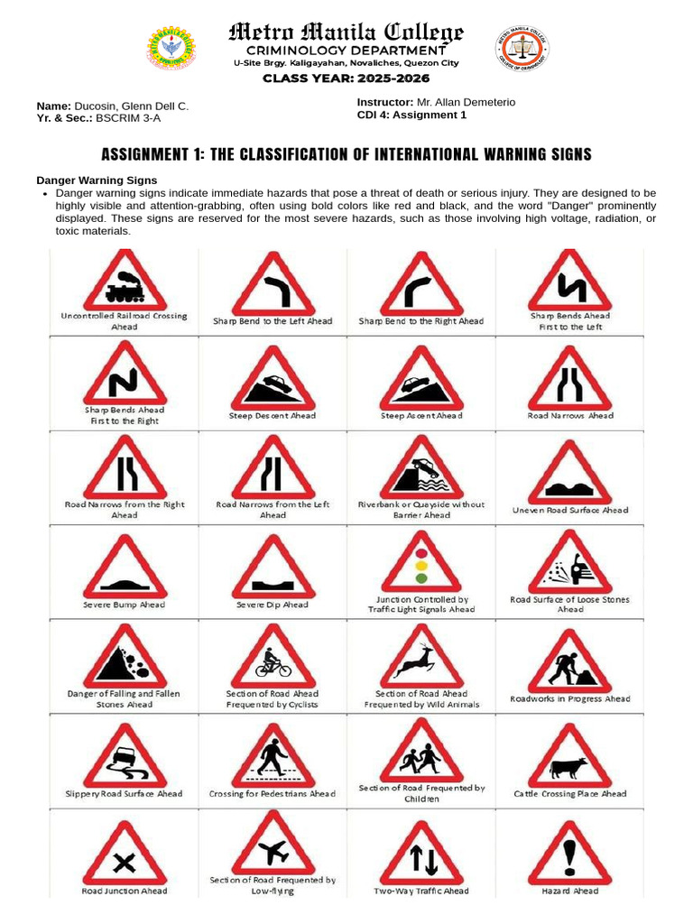 Classification of Traffic Warning Signs | PDF | Combustion | Fires